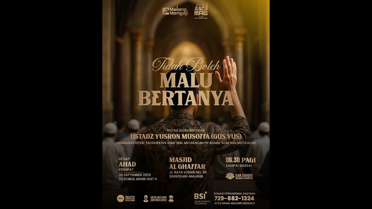 Tidak Boleh Malu Bertanya Bagian 2 - Ustadz Yusron Musoffa (Gus Yus ...
