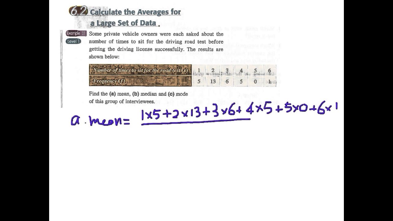 6.2a Large Data Set Example 11 - YouTube