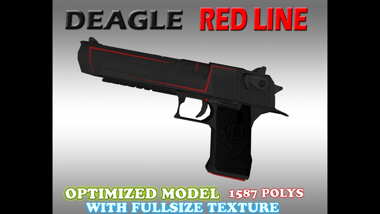 CS:GO DEagle Red Line HD skin for CS 1.6 - YouTube