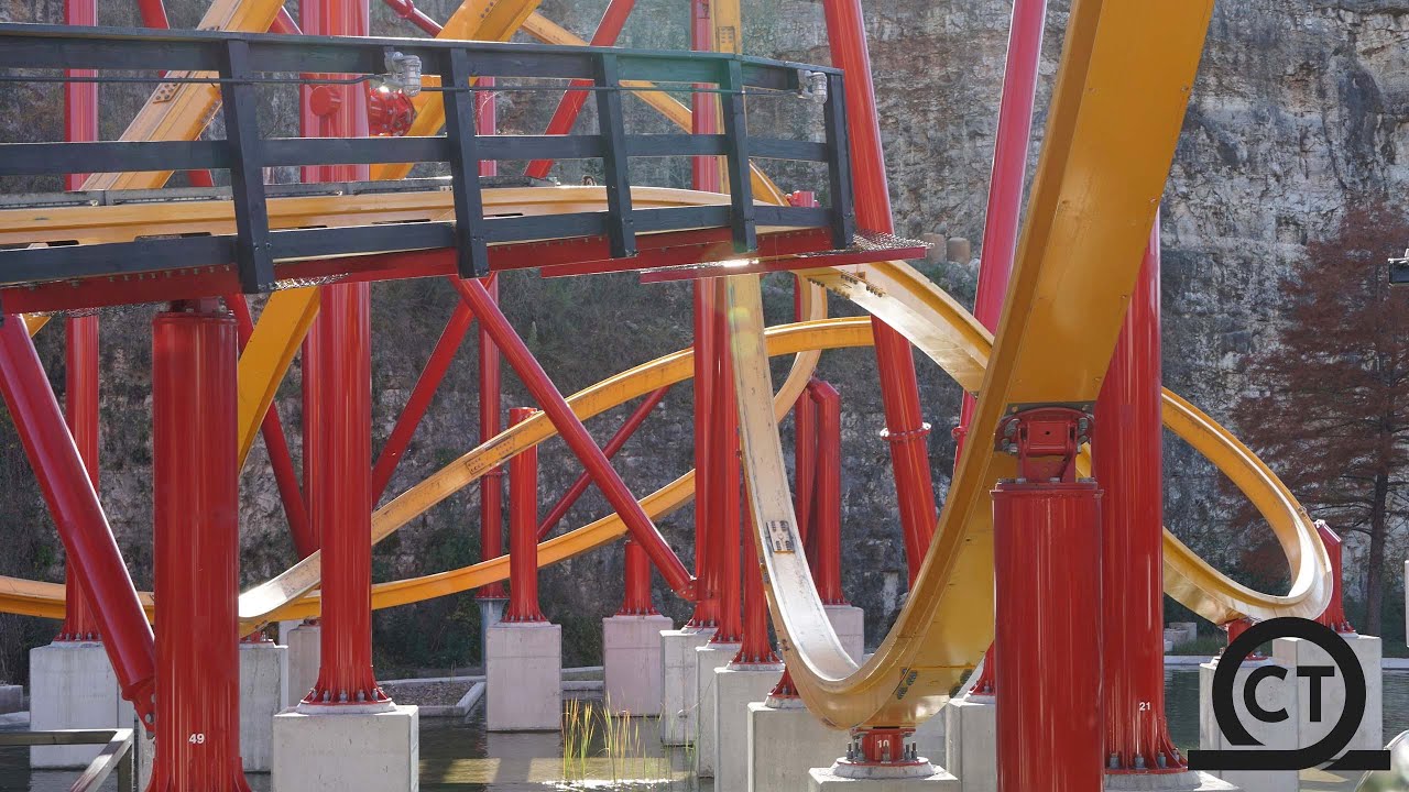 Wonder Woman Golden Lasso Coaster Off-Ride Six Flags Fiesta Texas (4K ...