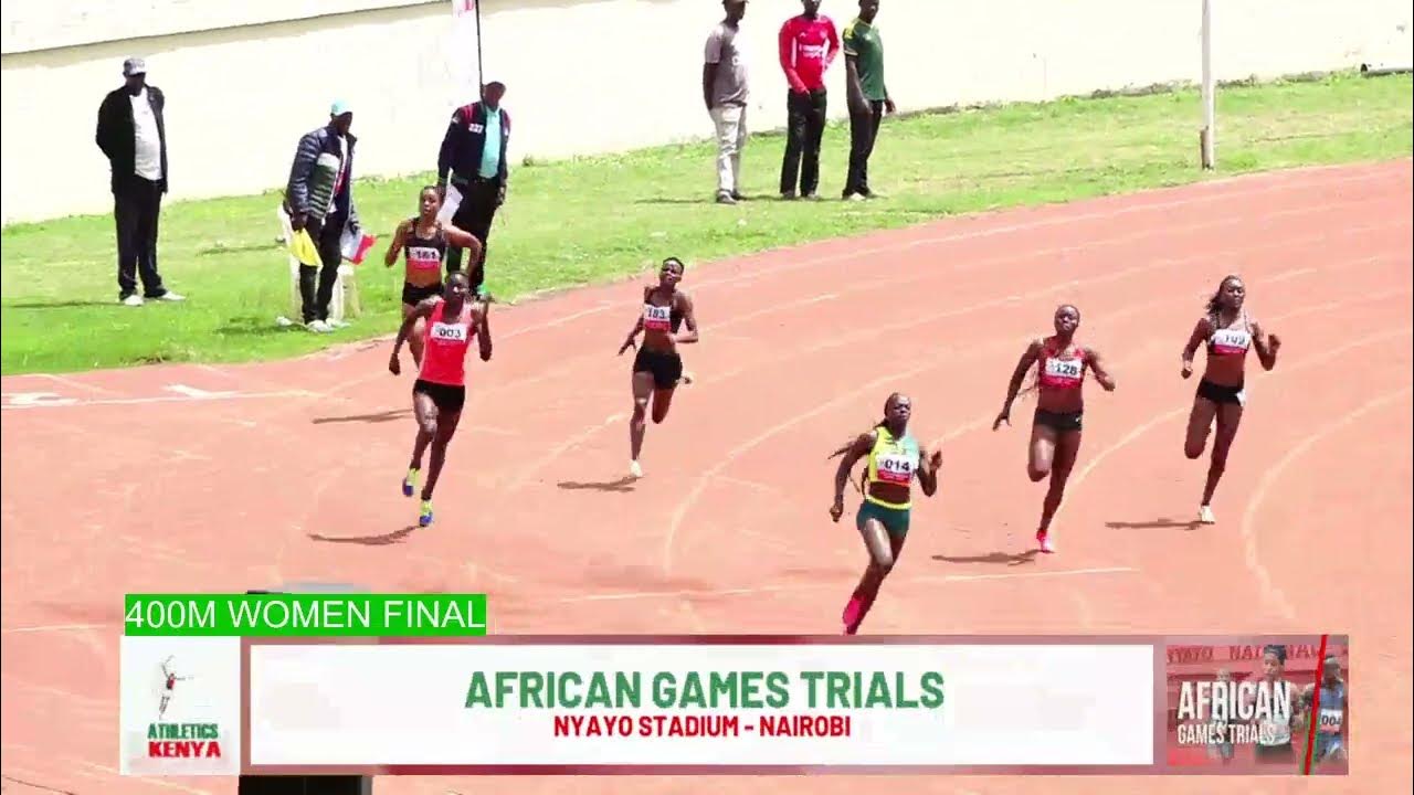 Mary Moraa wins 400m Women Final African Games Trials 2024 at Nyayo Stadium - YouTube