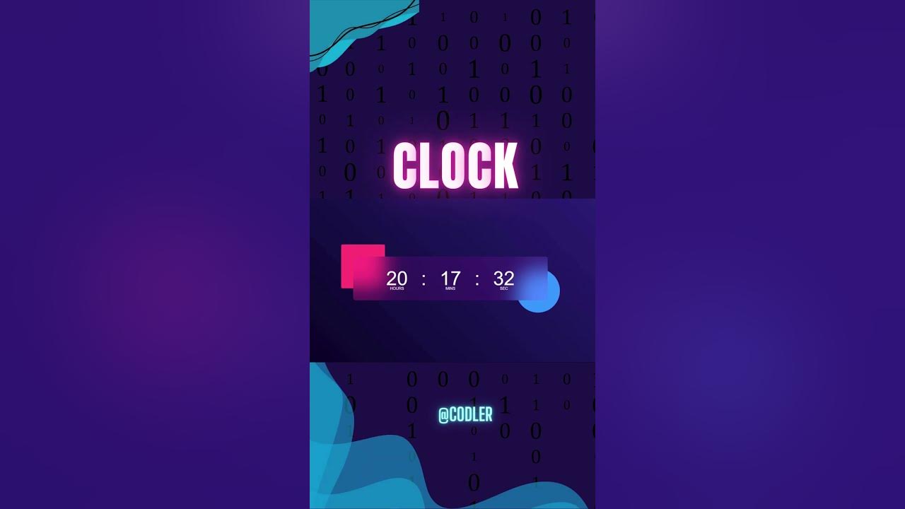 Digital Clock || HTML || CSS || JavaScript || Frontend || @CodlerOfficial - YouTube