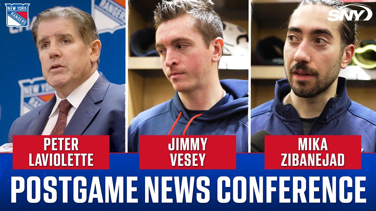 Peter Laviolette and Mika Zibanejad react to Rangers' 5-2 win over the ...