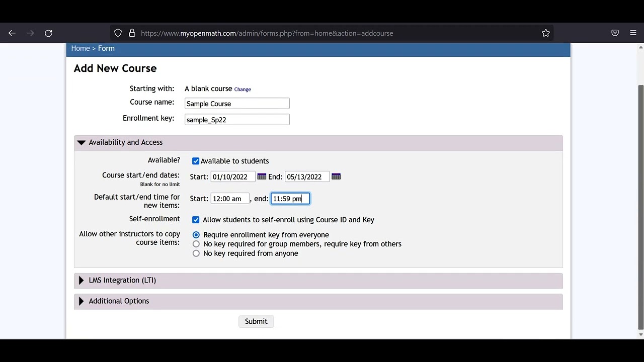 Adding a Blank Course - YouTube