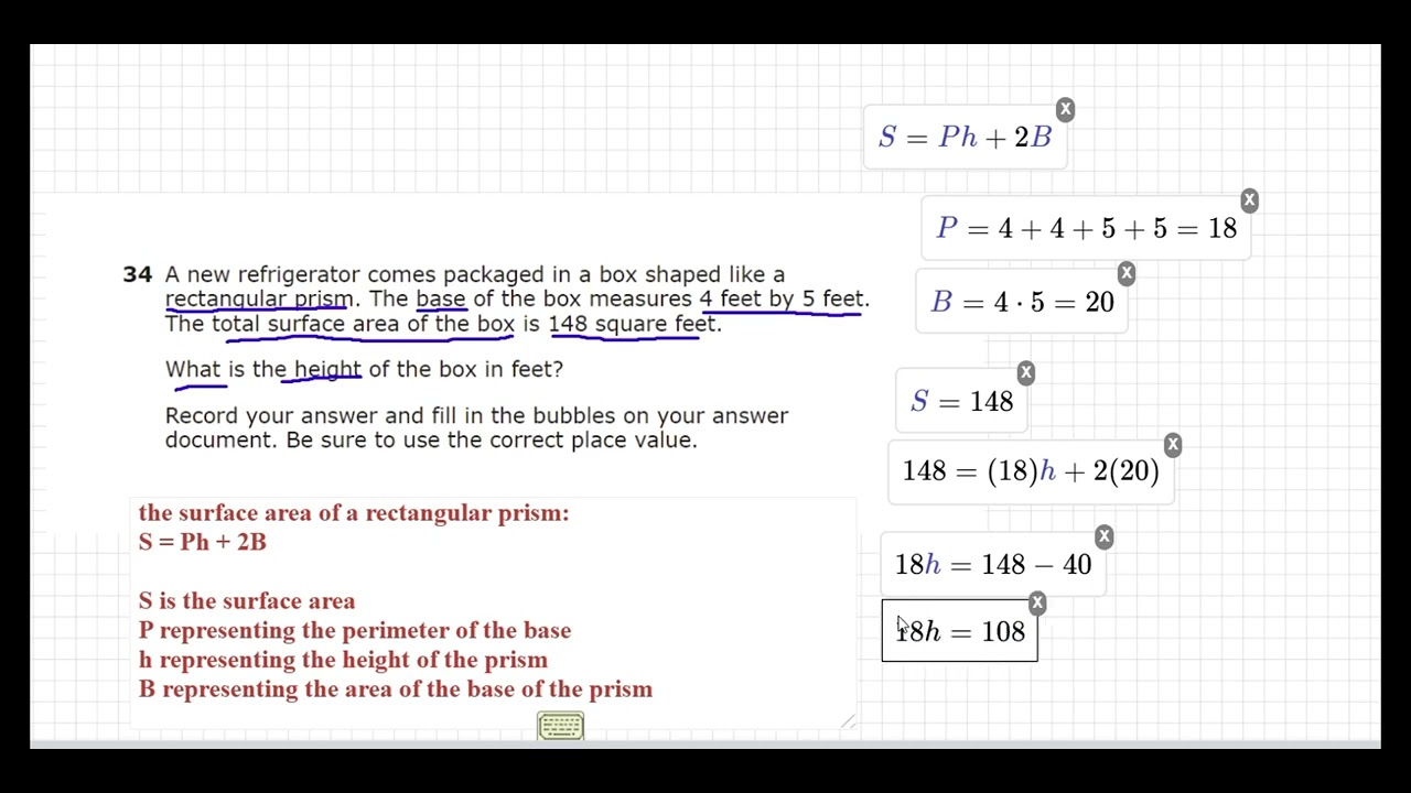 8th Grade STAAR Math Test Prep: TEA Released Questions 33 - 36 - YouTube
