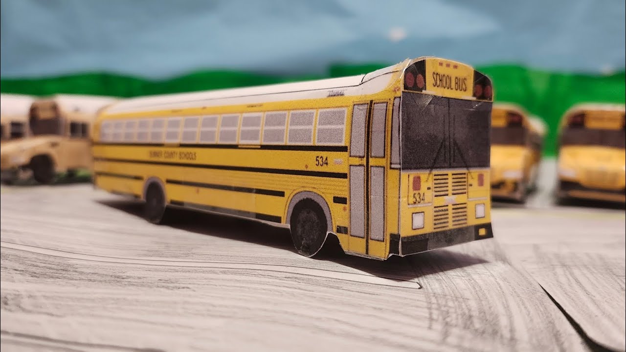 February 2025 papercraft modeled school bus collection part 2 - YouTube