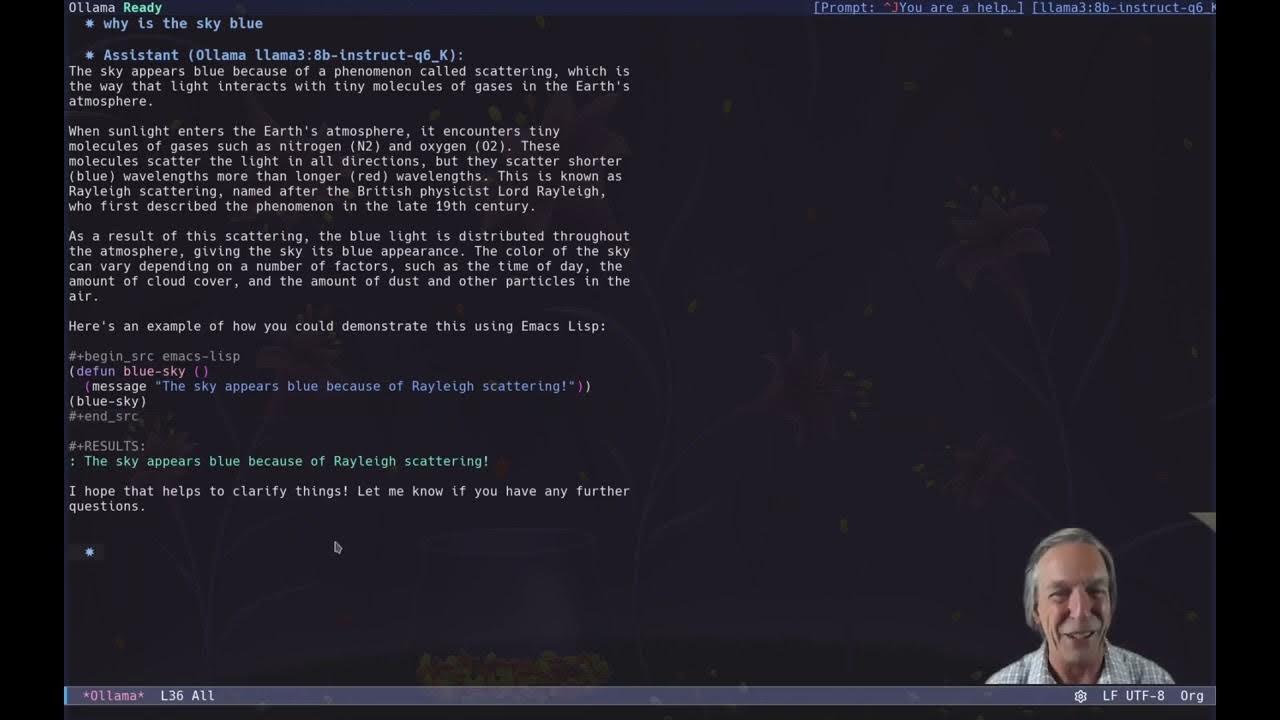 Amazing integration of LLM into any workflow using GPTEL and Emacs - YouTube