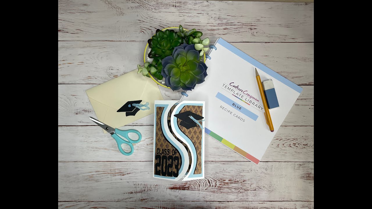 Crafter's Companion Blue Template Library Curvy Gatefold Graduation ...