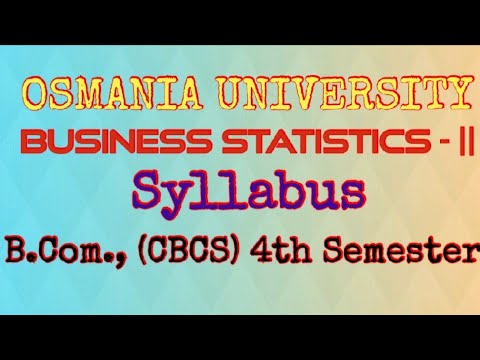 Business Statistics - || Syllabus B.Com., (OU) 4th Semester | UG ...