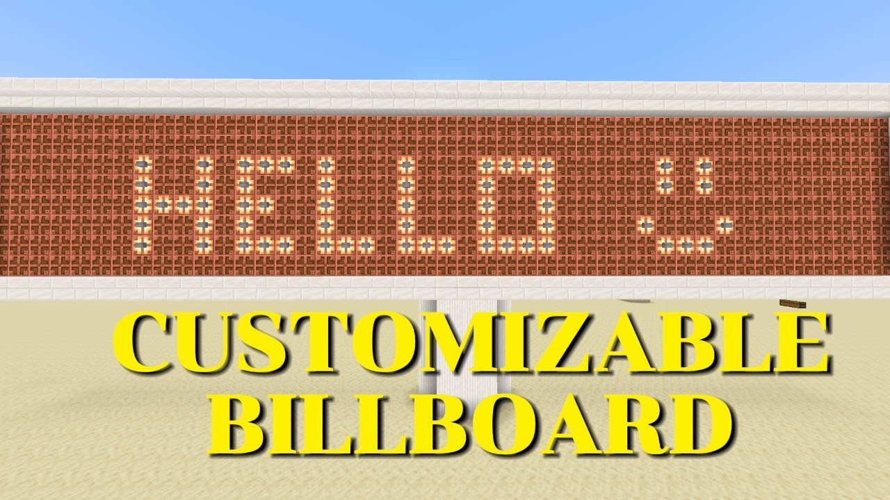 How to make a customizable redstone billboard sign. Minecraft tutorial ...