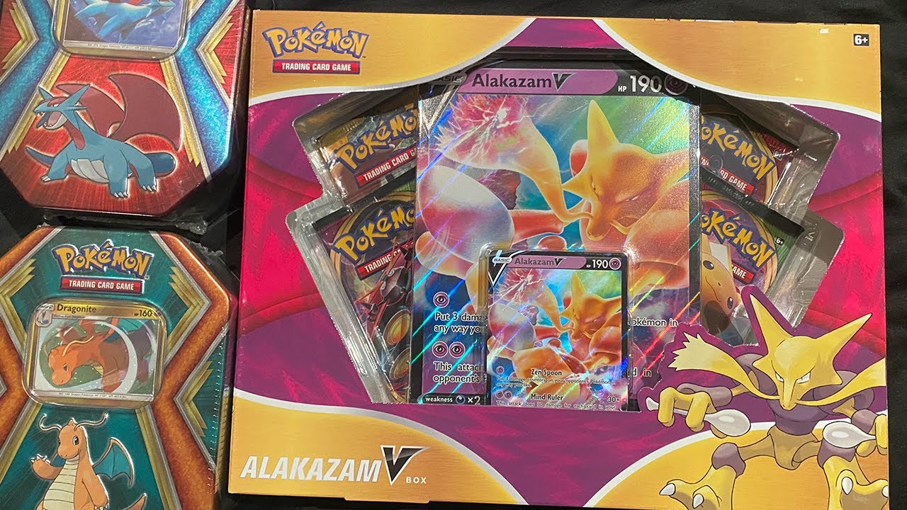 Opening the Alakazam V collection box - YouTube