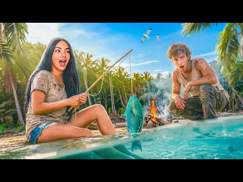 On ( essaye ) de SURVIVRE 24H sur une ILE DESERTE !!  ( ft . Lukas Uchiwa )