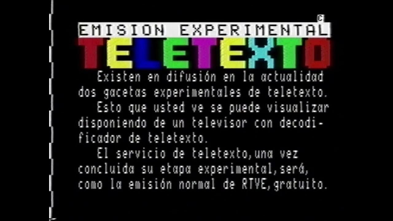 TVE Early Teletext from 1982 - YouTube