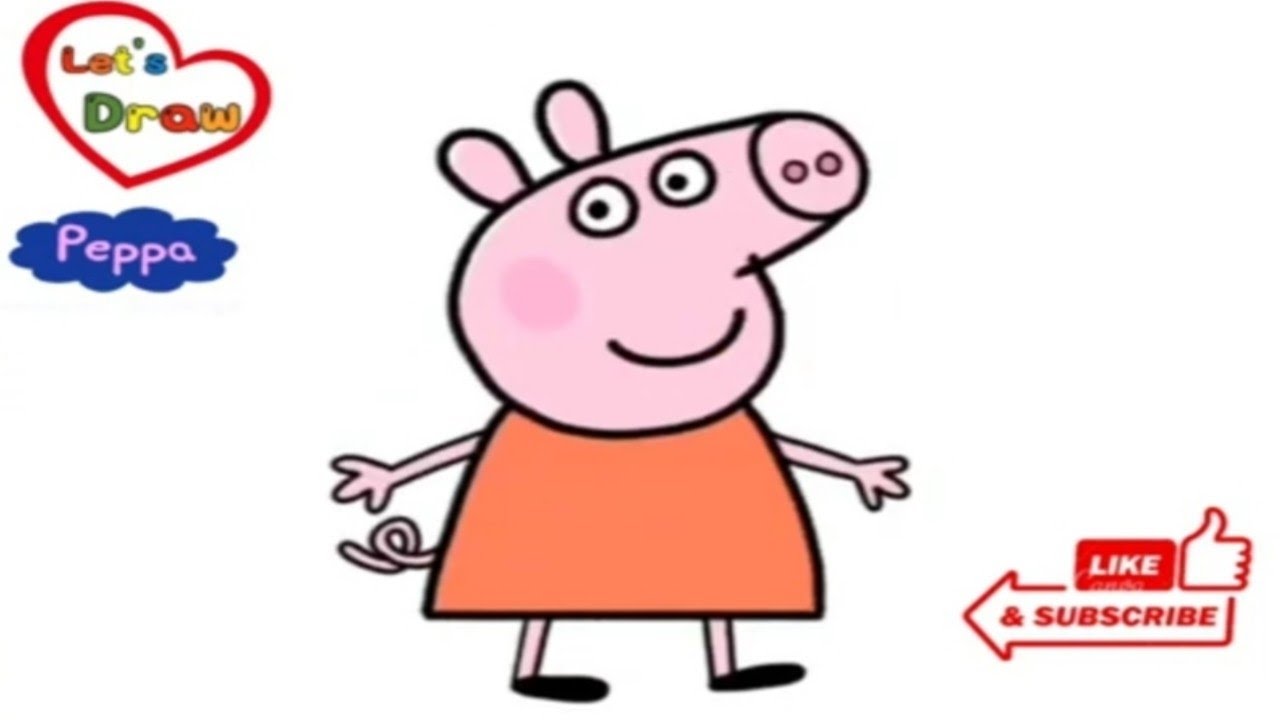 Let's draw kids favourite cartoon character Peppa pig ll - YouTube
