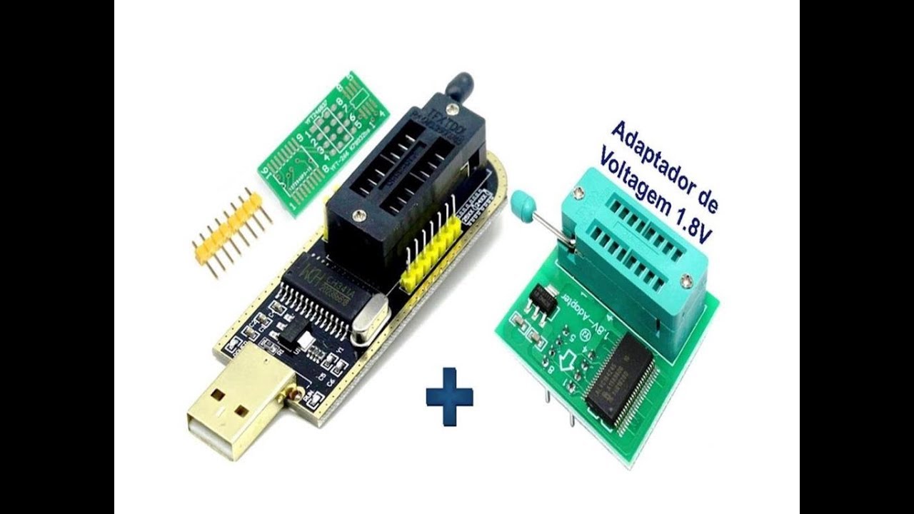 Gravando Programando Eprom Bios 1.8V de Notebook, Tablet Desktop Programador CH341A - YouTube