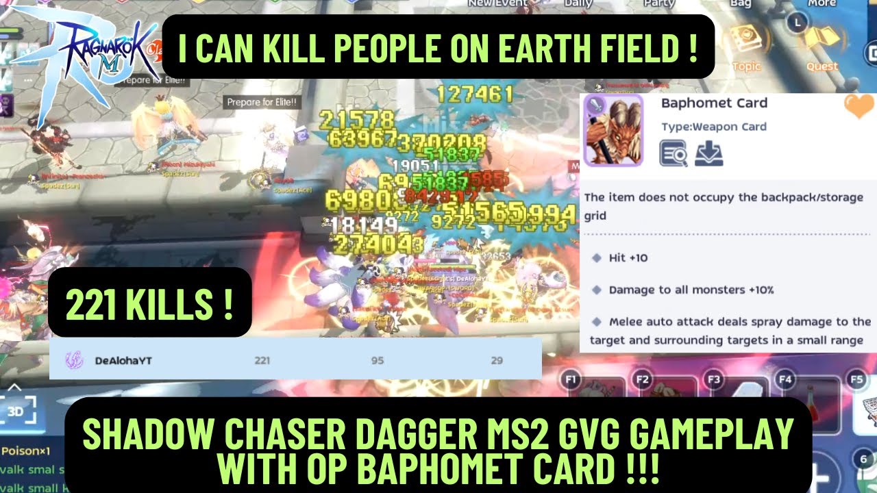SHADOW CHASER DAGGER MS2 BUILD - BAPHOMET CARD TEST GVG GAMEPLAY ...