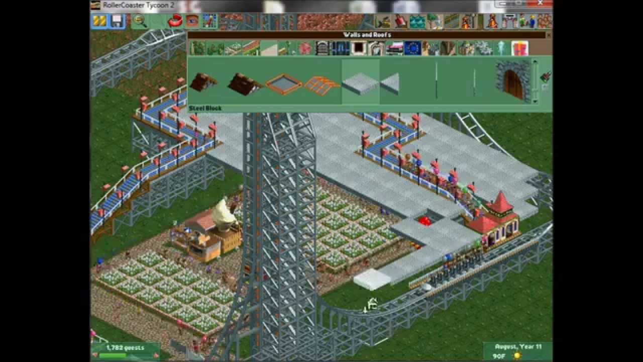 RCT2 Six Flags Nave ep.13 Force Plaza - YouTube