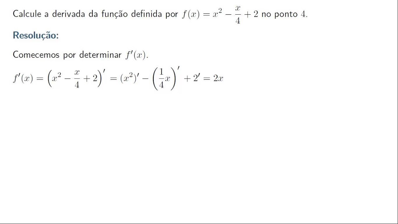 Exercício Das Aulas De Derivadas Aula 7 Regras De Derivação