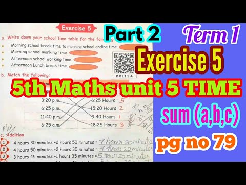 5th std Maths-Unit 5 Time- Exercise 5 (sum a,b,c)- part 2-pg no 79 ...