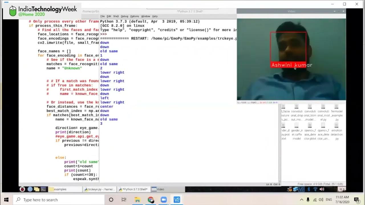 Eye Blink and Sleep Detection using OpenCV and Python - YouTube
