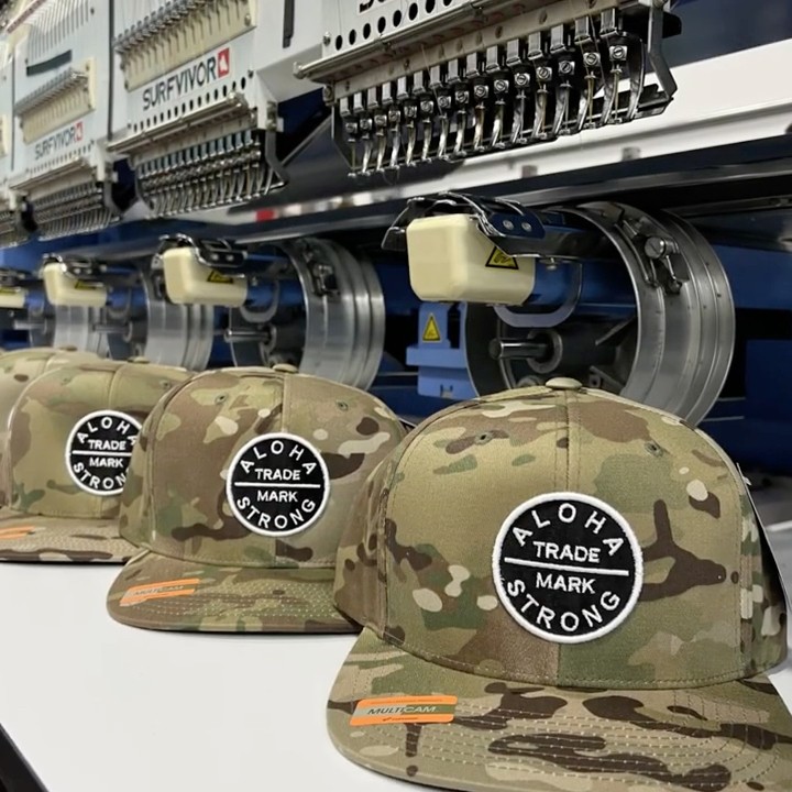 Surfvivor: Aloha Strong Trademark Hat Embroidery - YouTube