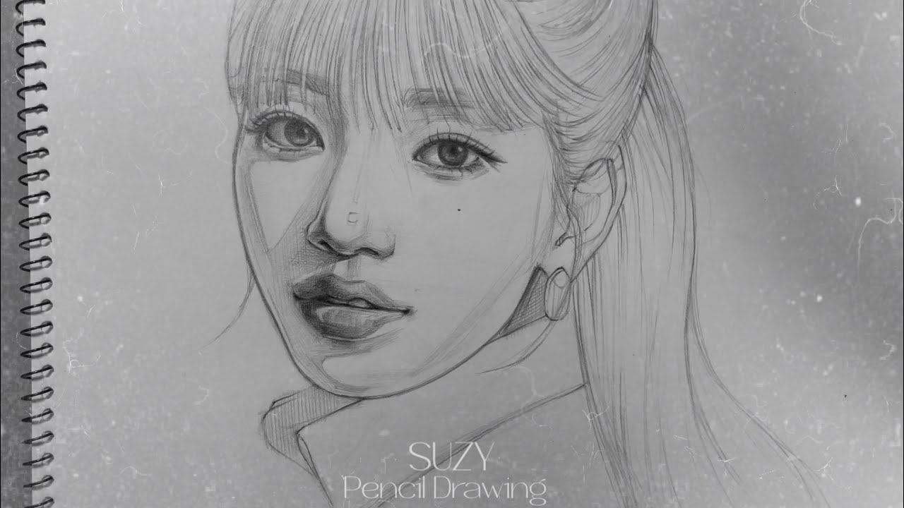 연필드로잉 수지 스케치 / 그림연습 / Bae suzy pencil drawing sketch - YouTube