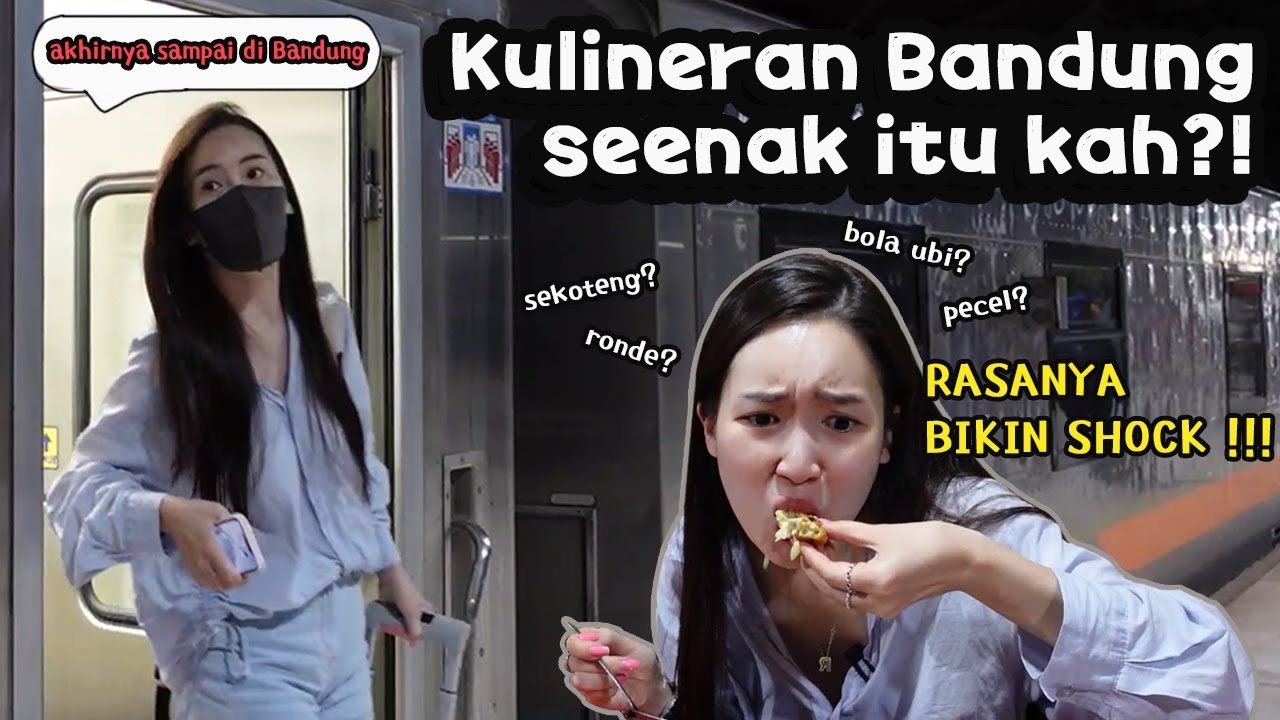 PERTAMA KALI CEWEK KOREA MAKAN di WARUNG TENDA BANDUNG - YouTube