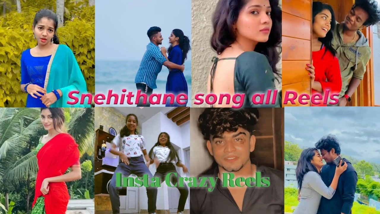 Snehithane song all reels || Snehithane song videos #snehithanesong # ...