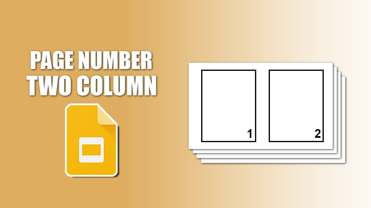 How to insert page number in two columns in google slides - YouTube
