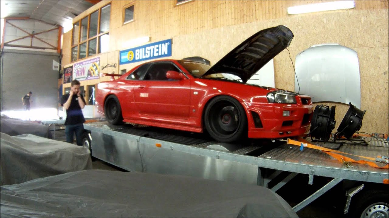 Nissan Skyline R34 GTR Vspec - 550hp/650Nm Dynorun - YouTube