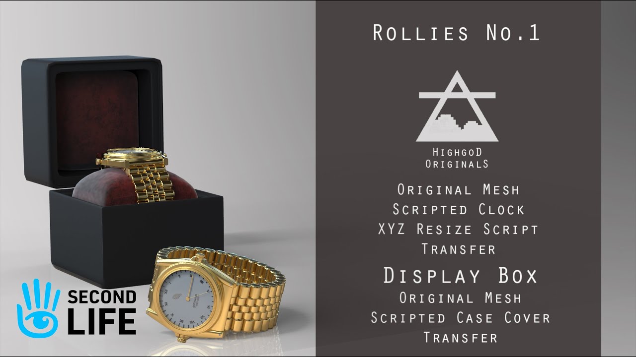 Highgod 24k Gold Rollie No.1 | Second Life: Luxury Virtual Jewelry ...
