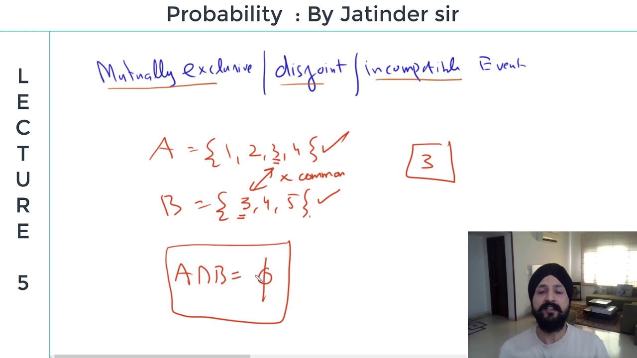 Probability 5, Mutually exclusive and Exhaustive events - YouTube