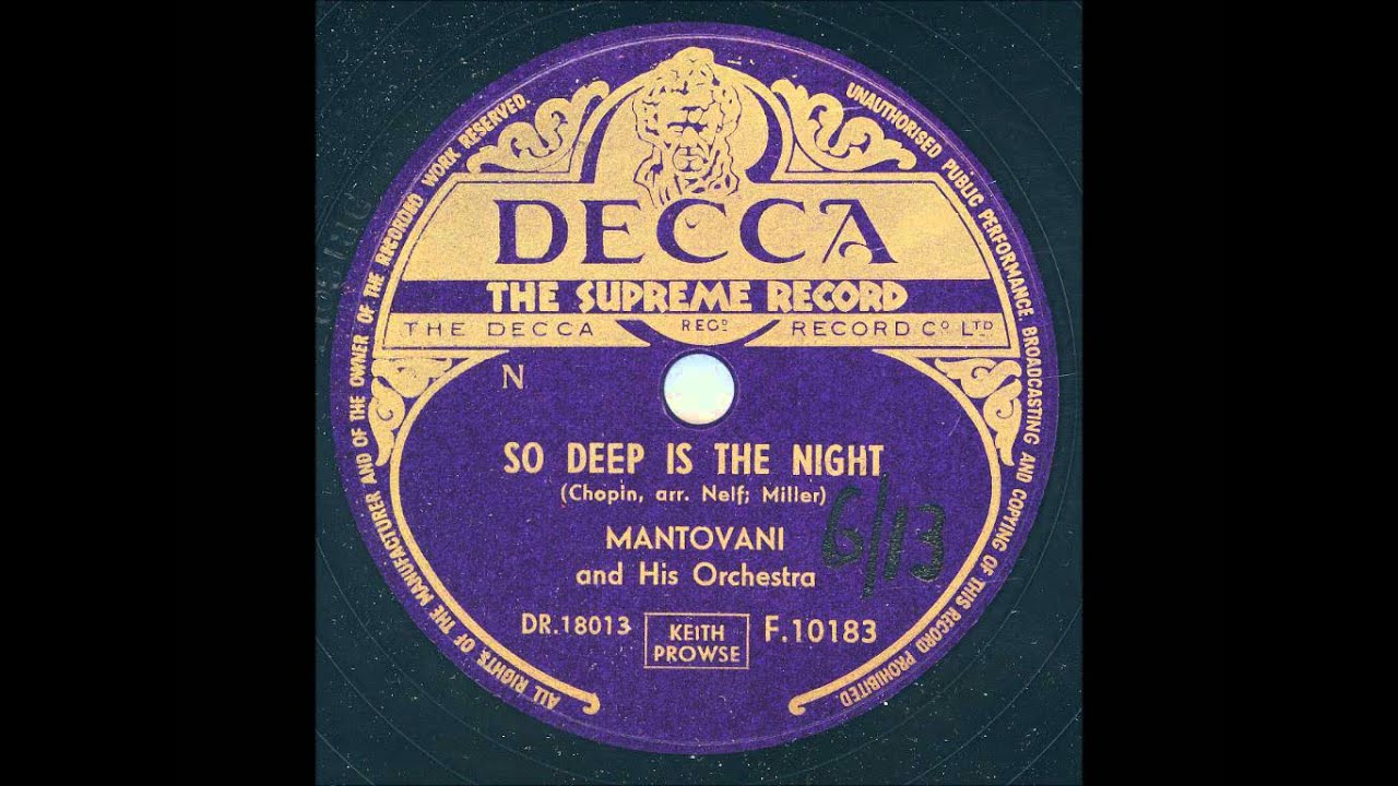 Mantovani and his orchestra - So deep is the night - YouTube