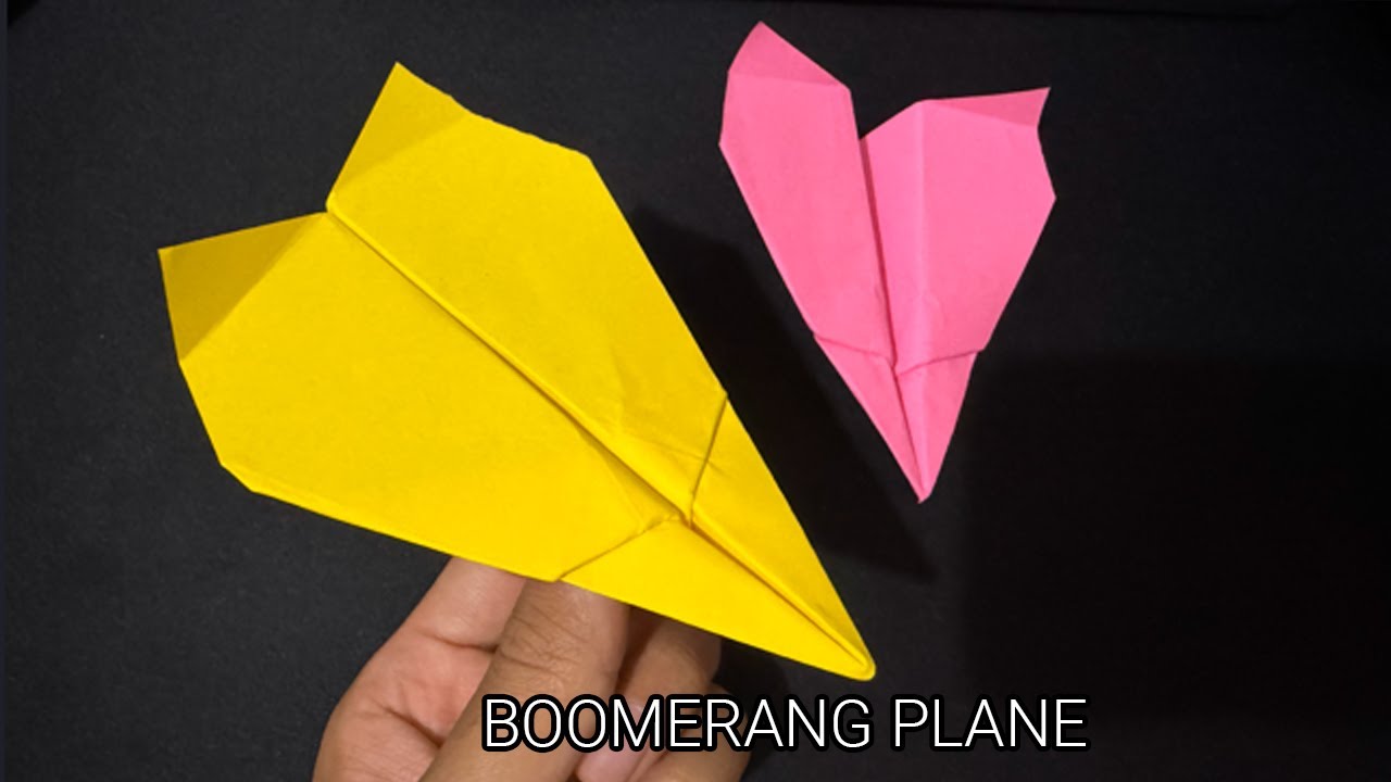 BOOMERANG Paper Airplane Foldable Flight | how to make boomerang plane ...
