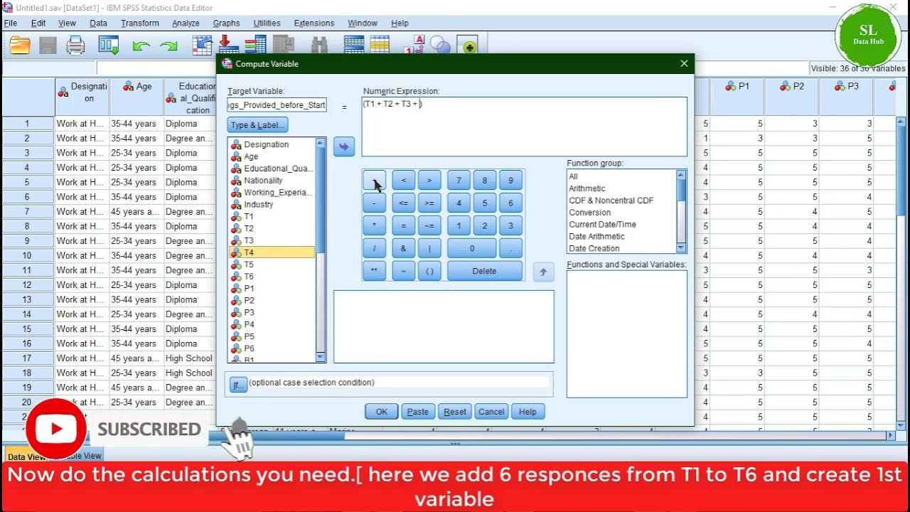 Transform Compute Variables Using Ibm Spss Youtube