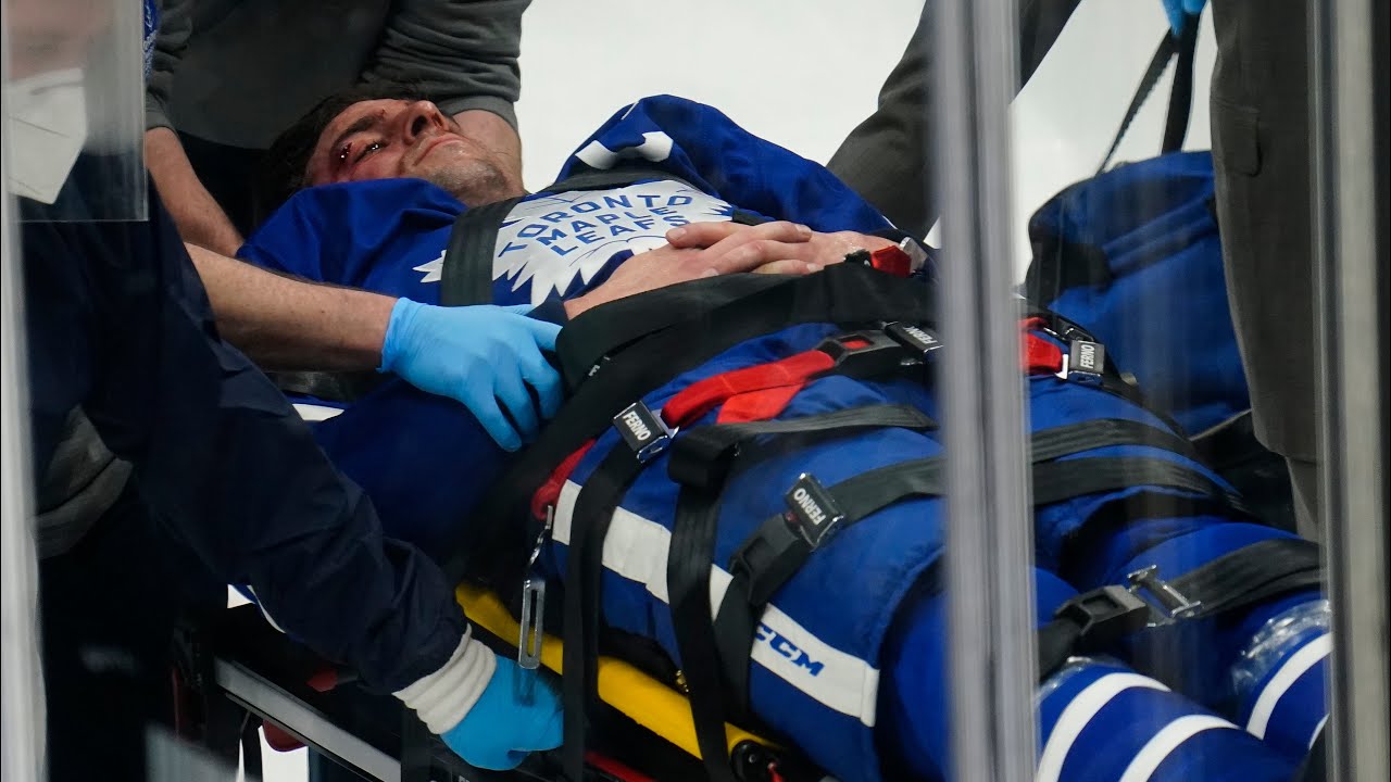 NHL Players Needing stretcher PT 1 - YouTube
