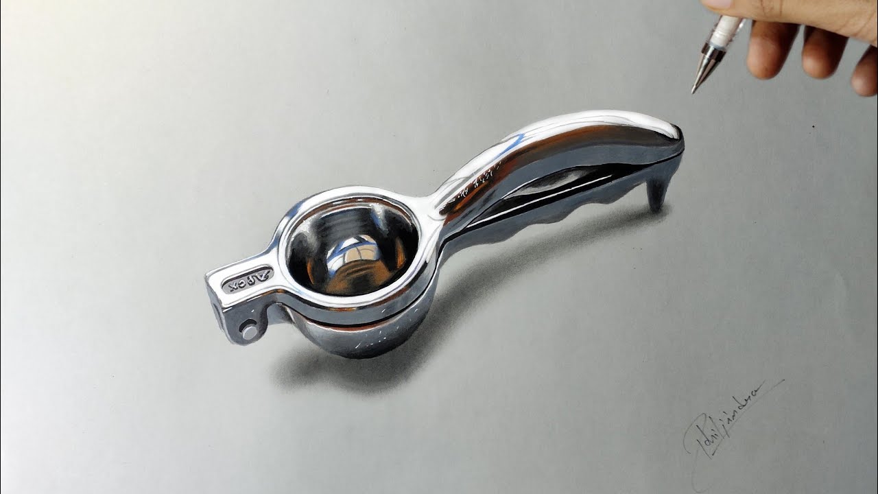 Drawing of a lemon squeezer - YouTube