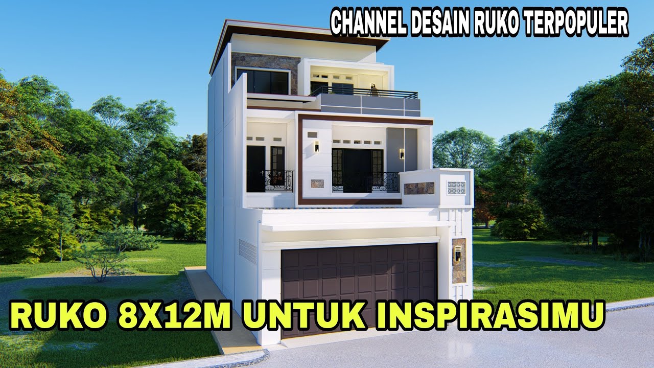 Desain Ruko 8x12m 3 lantai+Rooftop untuk Inspirasimu - YouTube