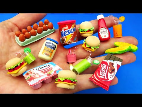 10 Diy Miniaturas de Comidas Realistas Como Fazer Katchup Maionese Hamburguer Barbie Hacks Mini Food