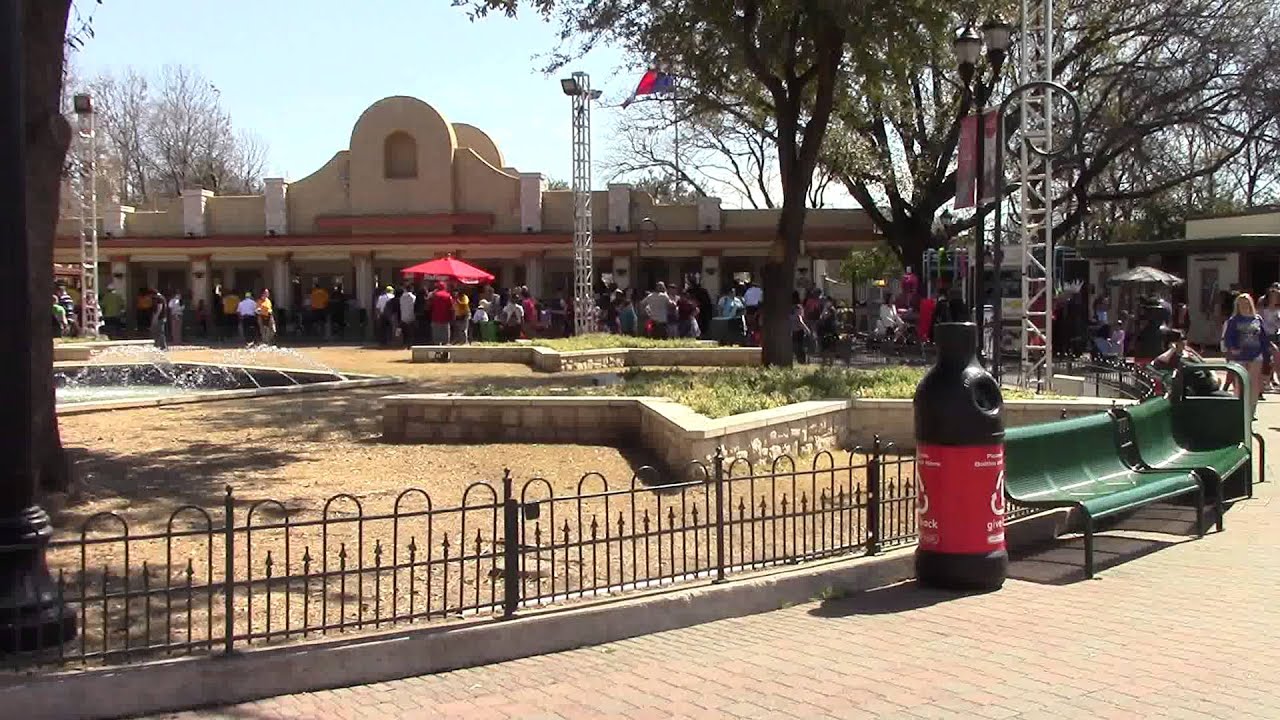Inside Main Entrance of Six Flags Over Texas - YouTube