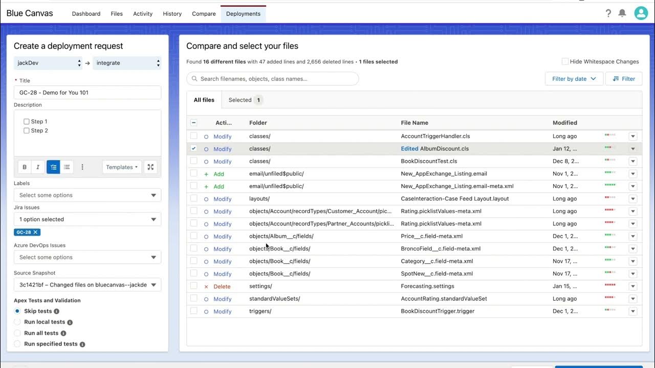 Blue Canvas demo - Salesforce DevOps in 90 seconds - YouTube
