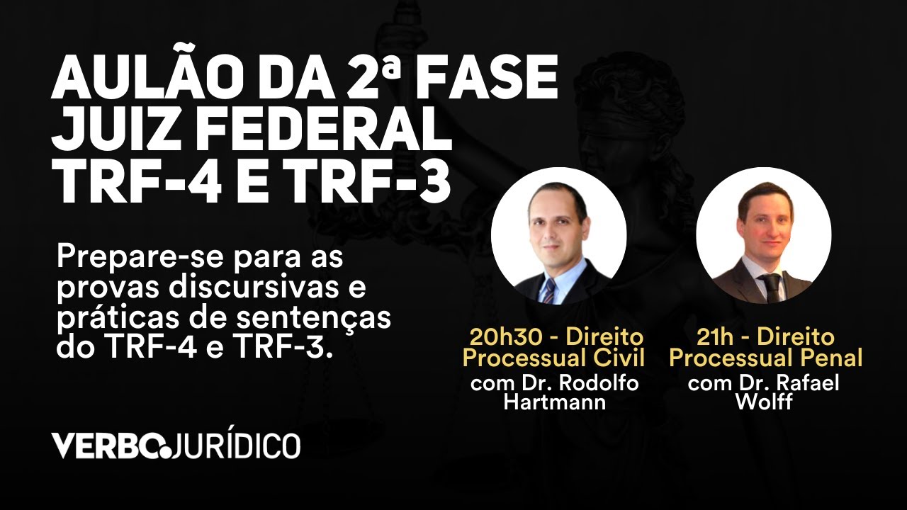 AULÃO DA 2ª FASE - JUIZ FEDERAL DO TRF-4 E TRF-3 - YouTube