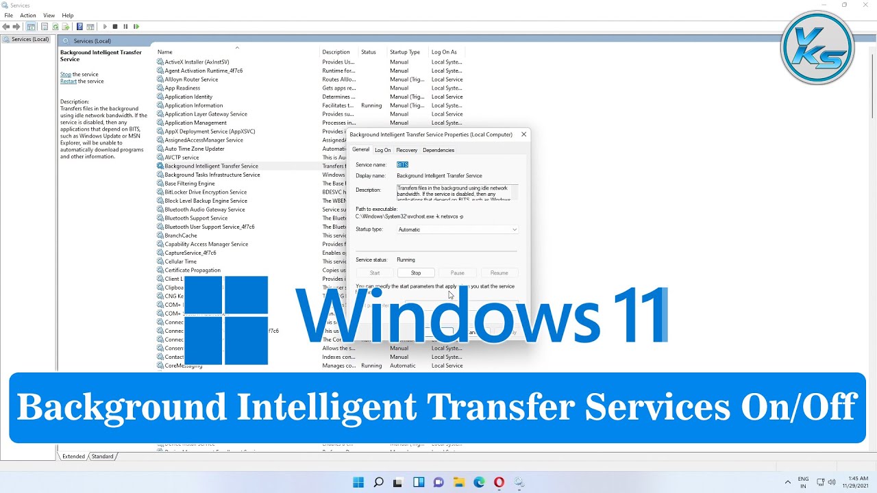 How To Turn Background Intelligent Transfer Service On Or Off in ...