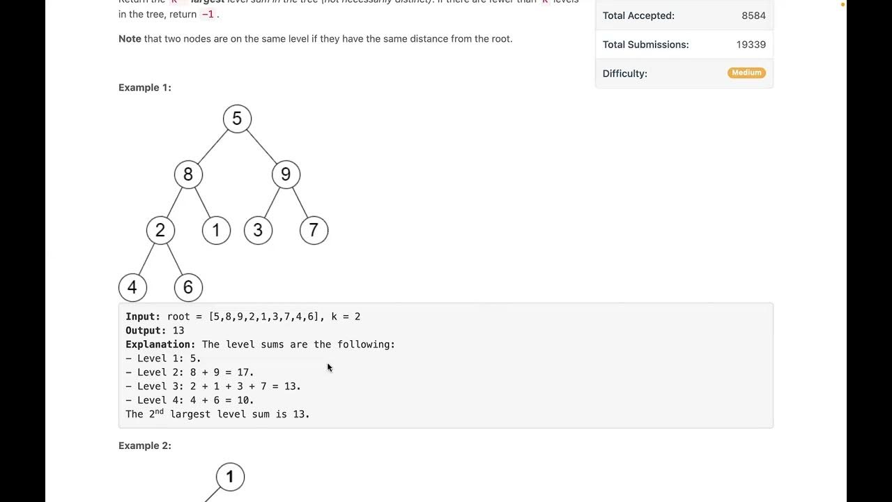 [Leetcode Weekly 335] Kth Largest Sum in a Binary Tree - YouTube