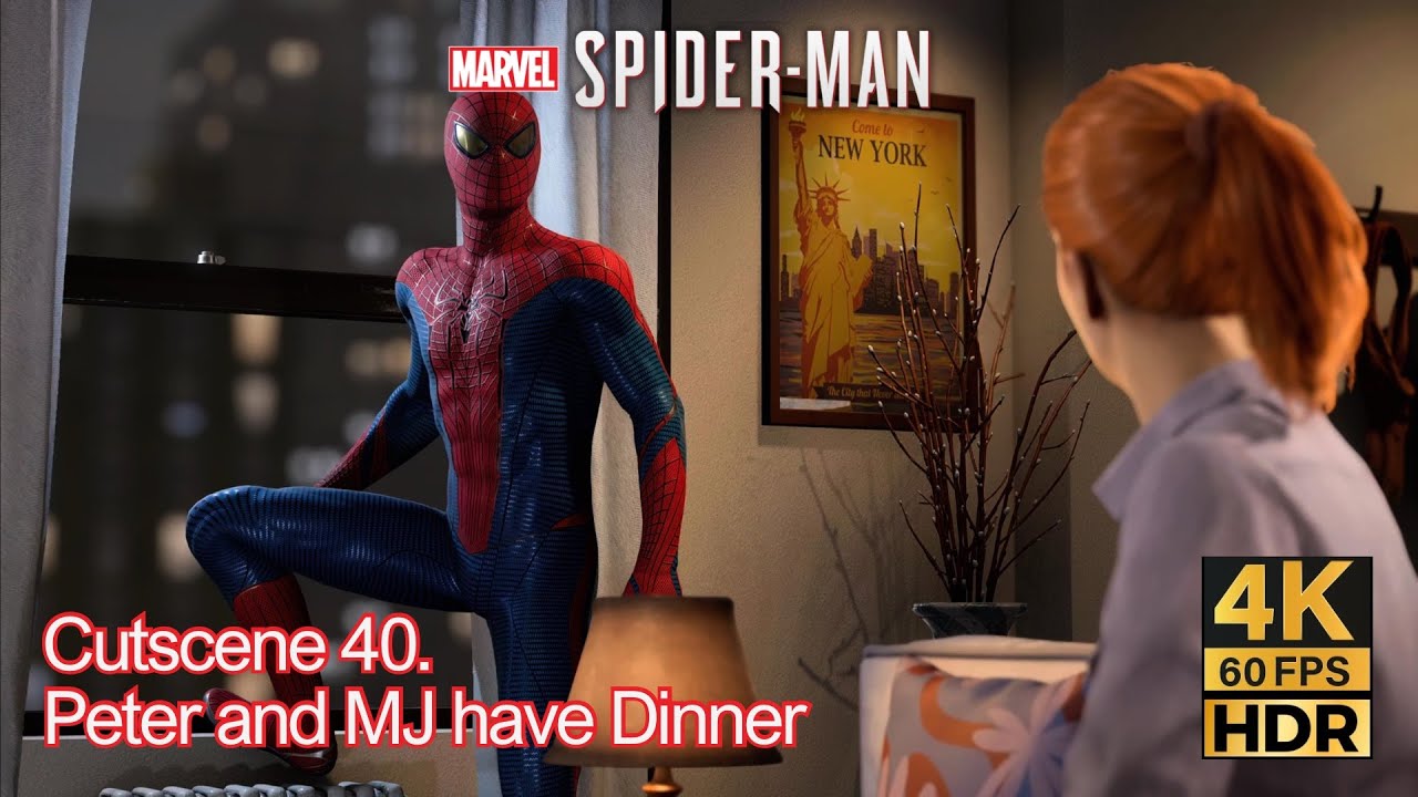 Peter and MJ have Dinner Cutscene 40. Marvel's Spider-Man Remastered ...