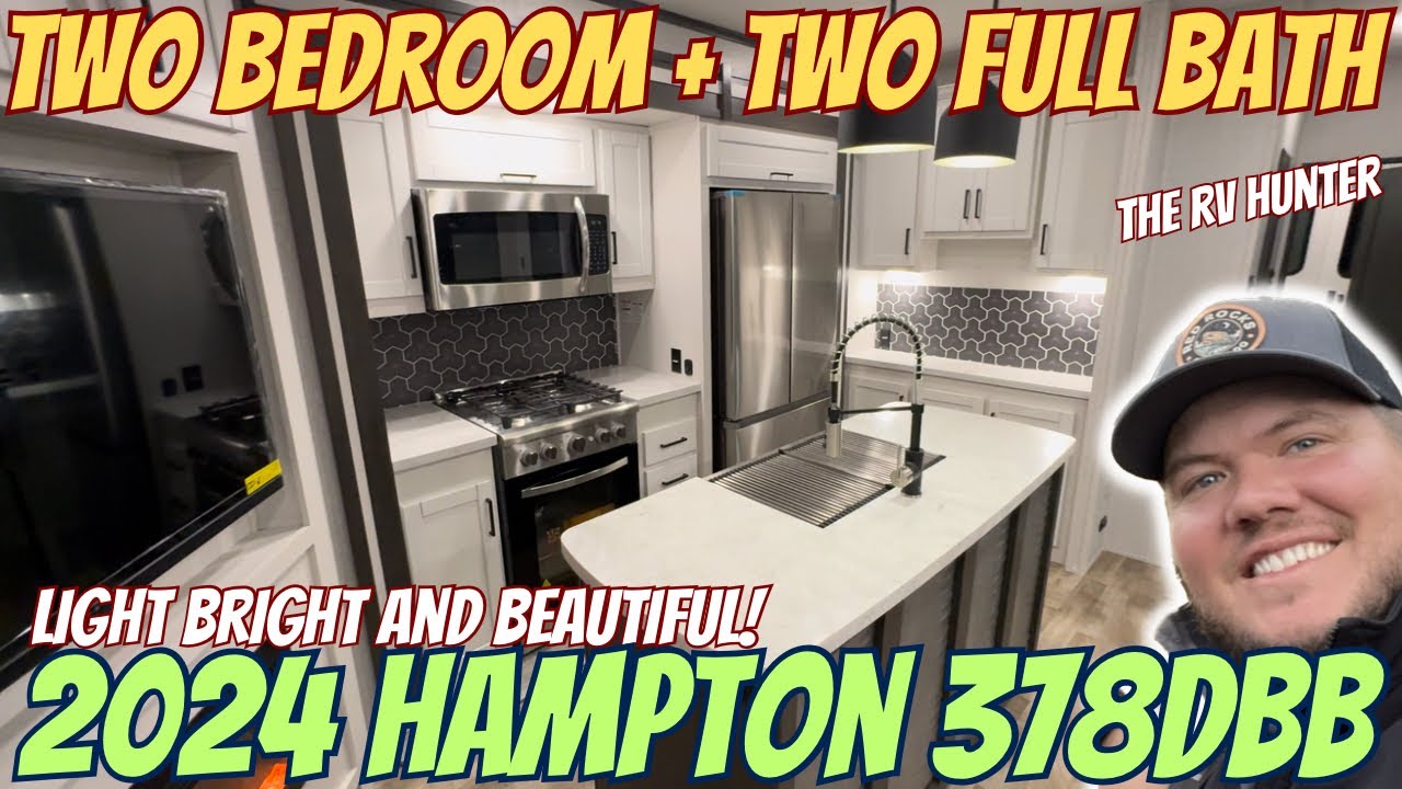 Two Bedroom Two Bath Destination RV! 2024 Hampton 378DBB - YouTube