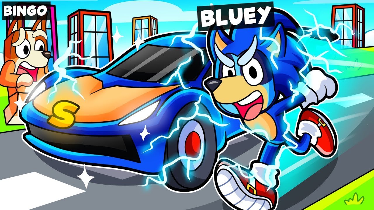 BLUEY BUYS SONIC CAR IN ROBLOX! 😨💖 - YouTube