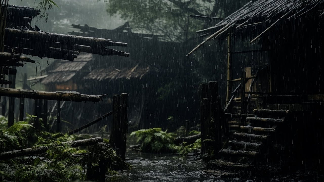 Sound of Rain Falling on Roof in Deep Forest | Unique Relaxation State ...
