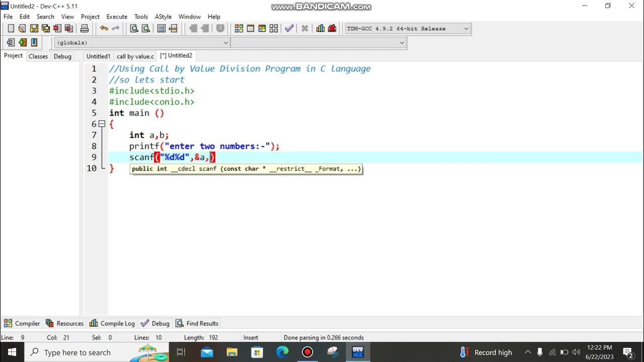 Using Call by value Division Program in C Language|@LearnProgramming-ve4mj - YouTube