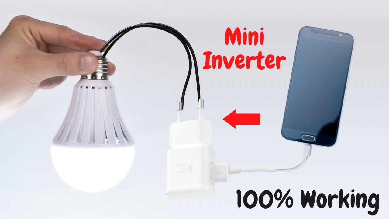 How To Make Mini Inverter At Home Using Old Mobile Phone Charger - YouTube
